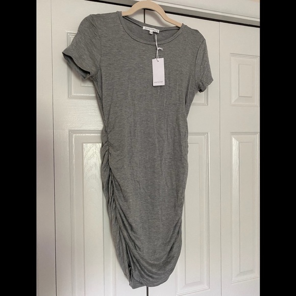 antistar | Dresses | Grey Super Soft Ruched T Shirt Dress | Poshmark